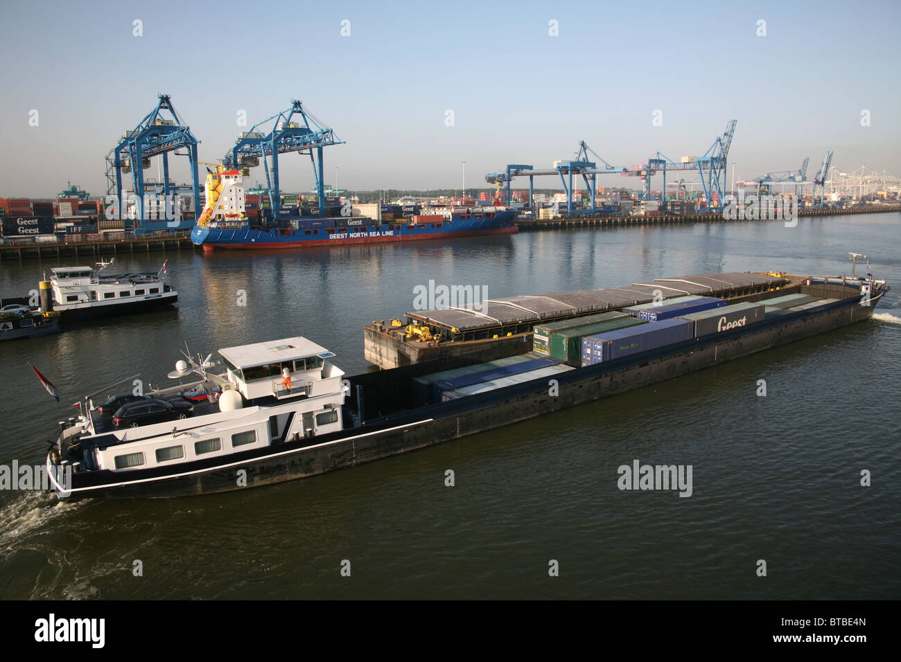container transport in Holland Stock Photo - Alamy