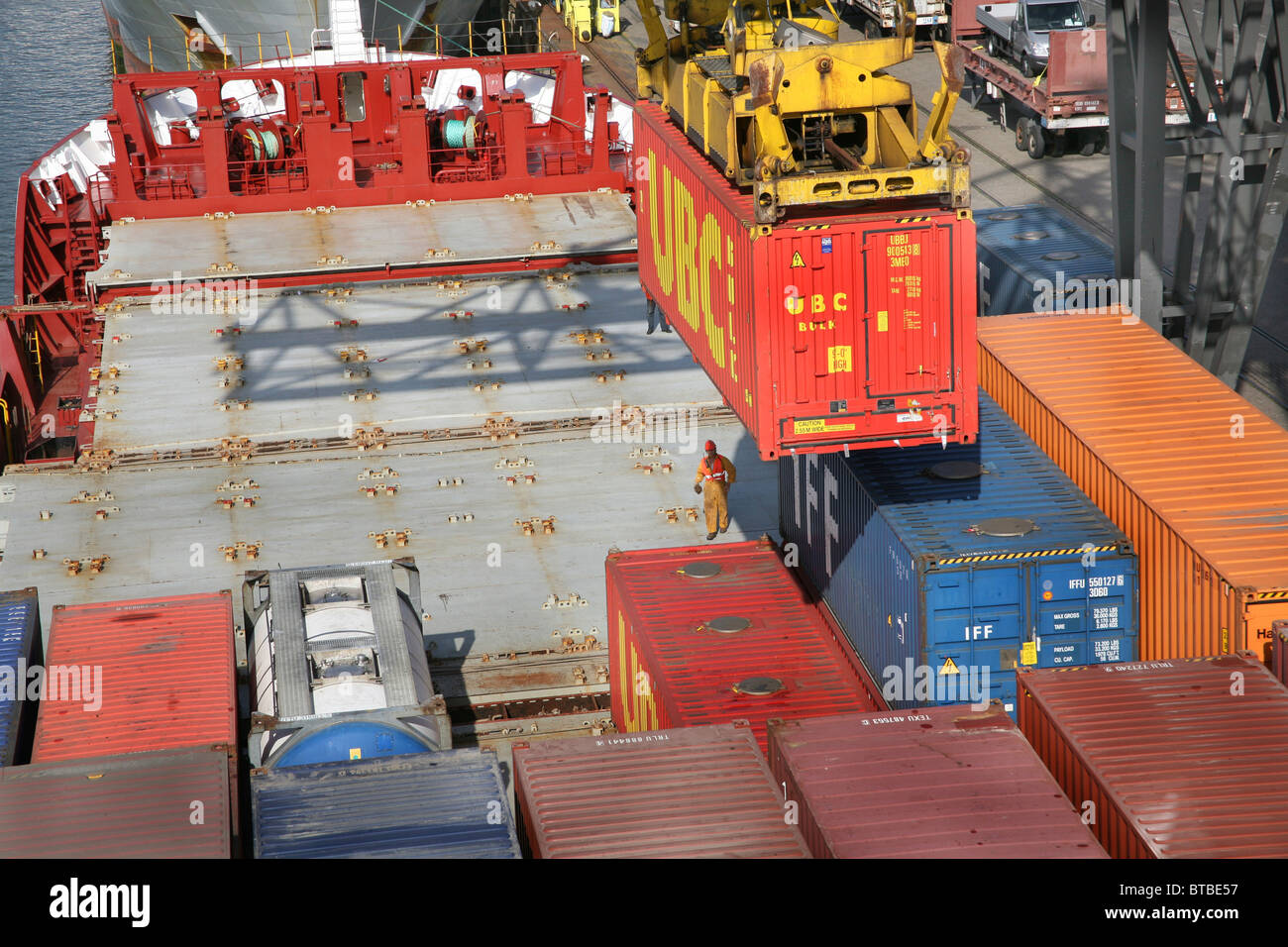 container transport in Holland Stock Photo - Alamy
