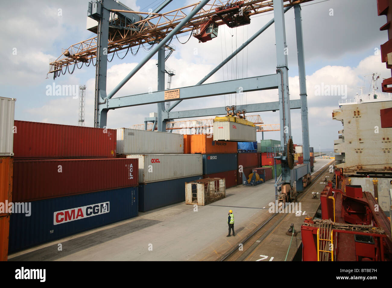 container transport in Holland Stock Photo - Alamy