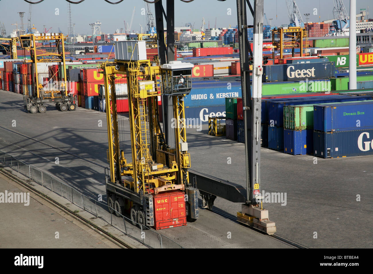 container transport in Holland Stock Photo - Alamy