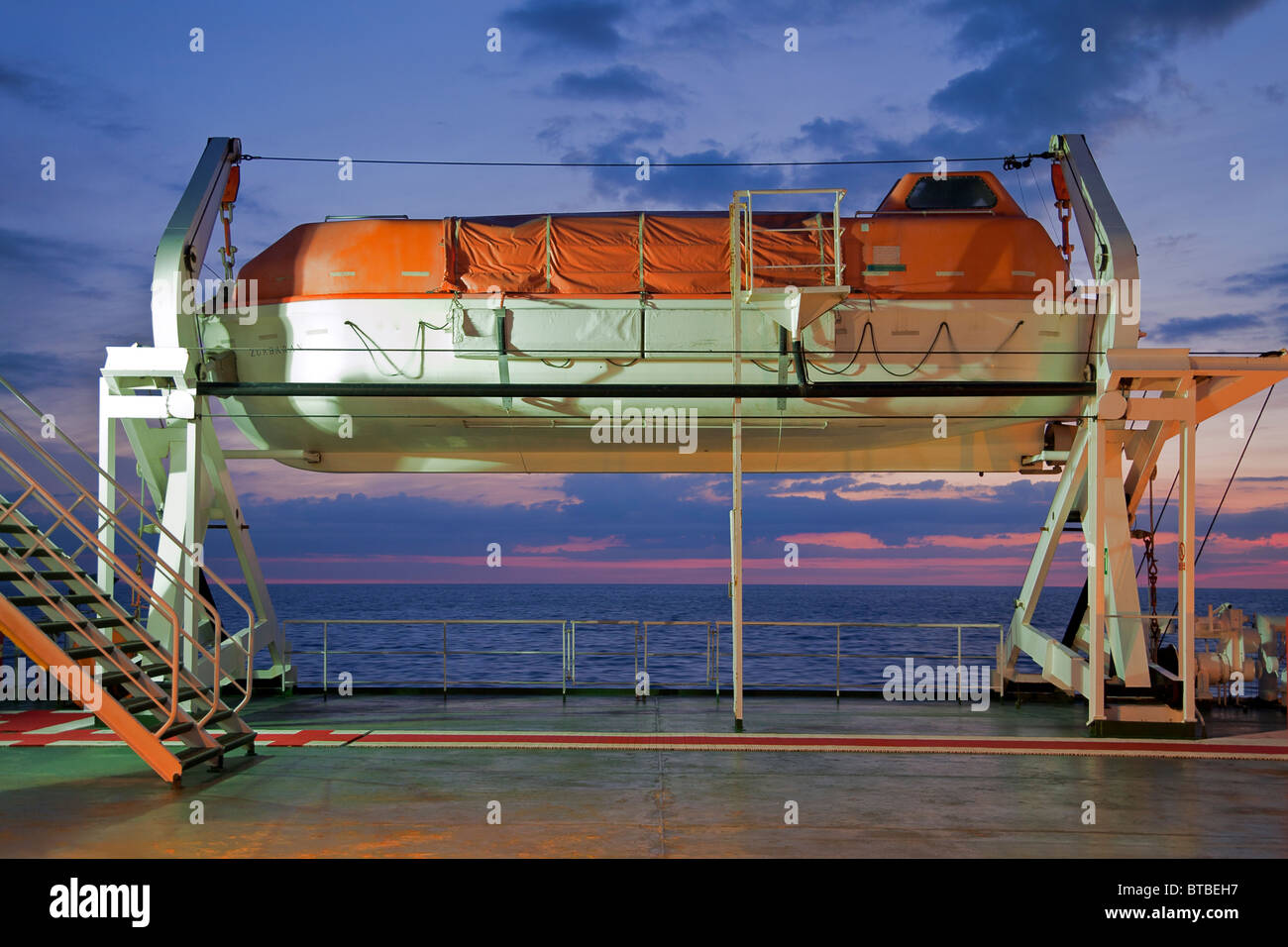 Lifeboat. Ferry Barcelona-Mallorca. Spain Stock Photo - Alamy