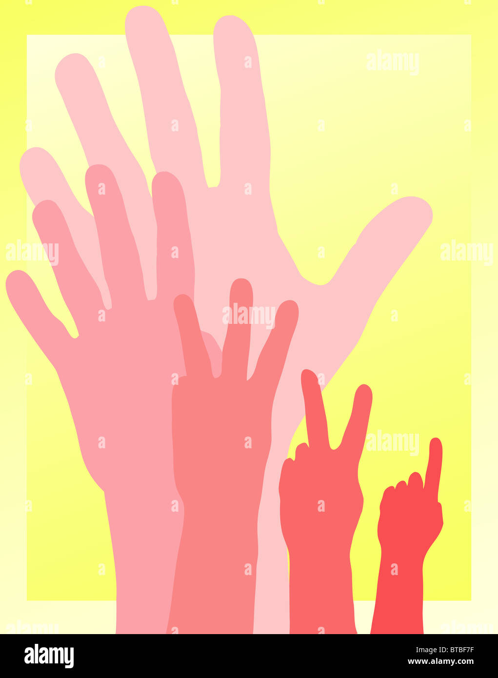 Illustration of hands counting down Stock Photo - Alamy