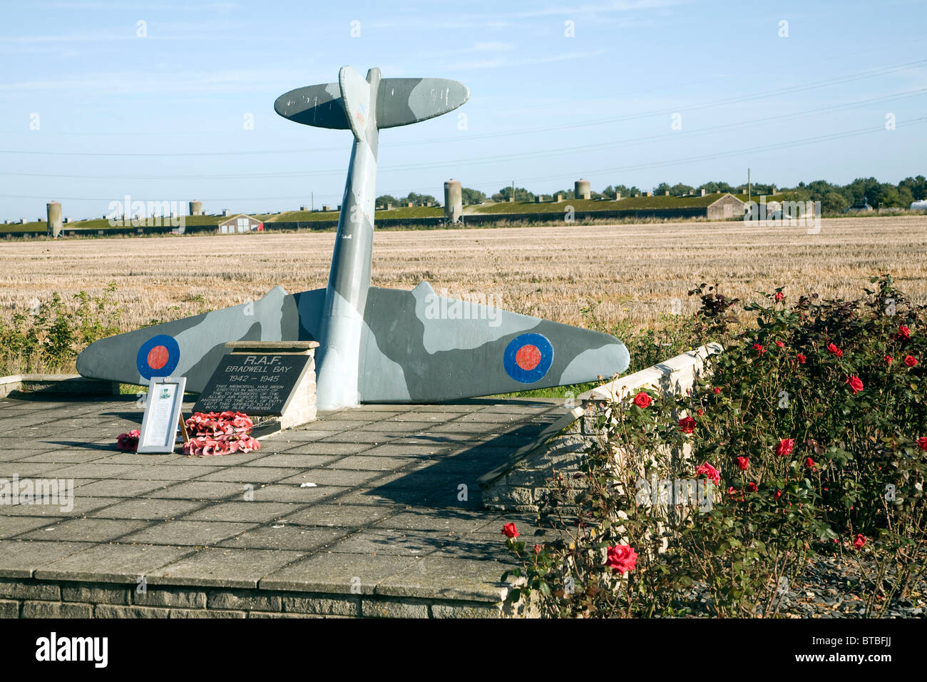 RAF memorial Bradwell Bay, Essex, England Stock Photo - Alamy
