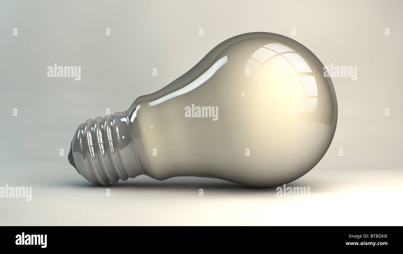 Bulb light in studio setup with window reflections Stock Photo - Alamy