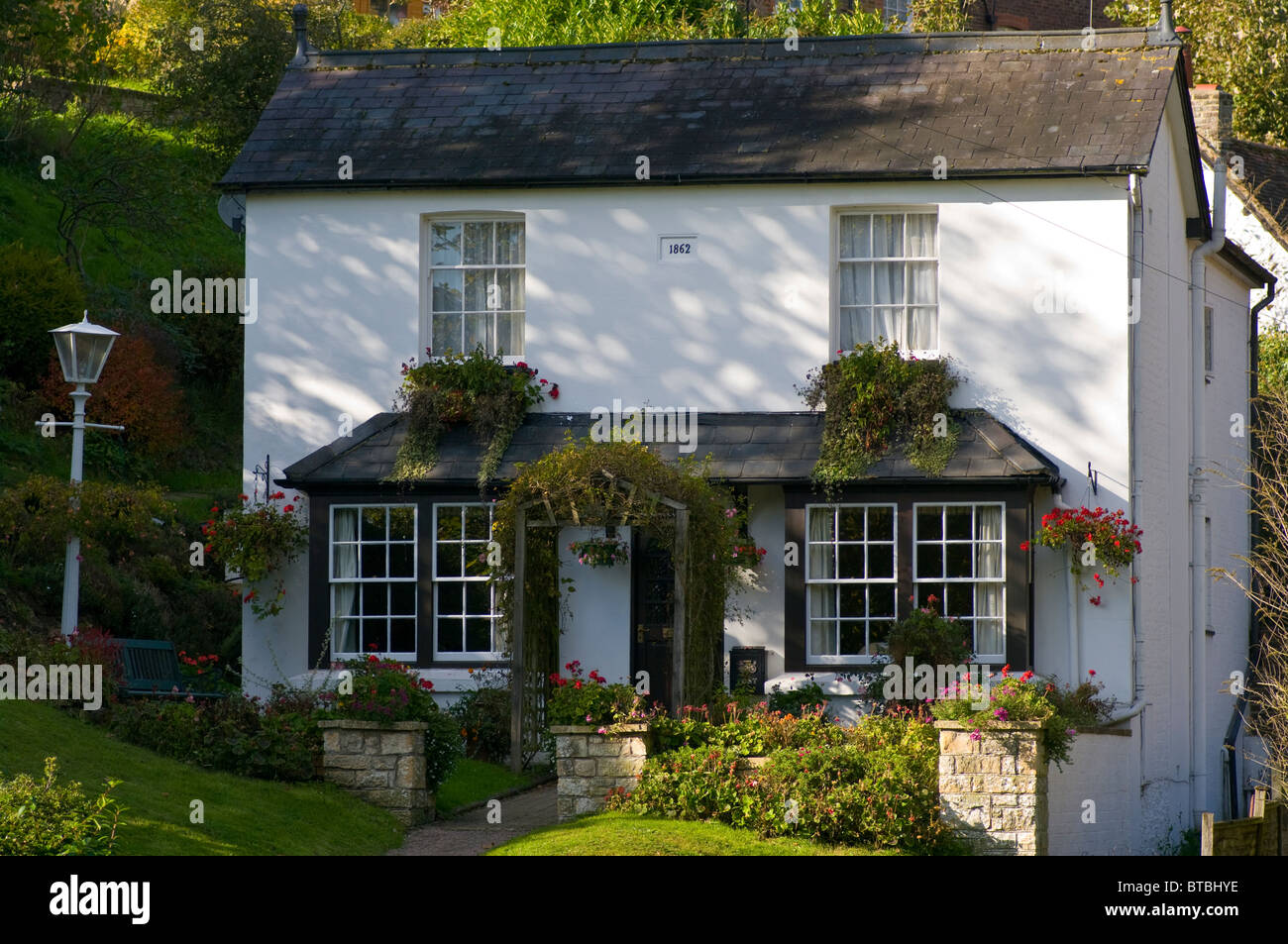 White Walled Country Cottage Stock Photo - Alamy