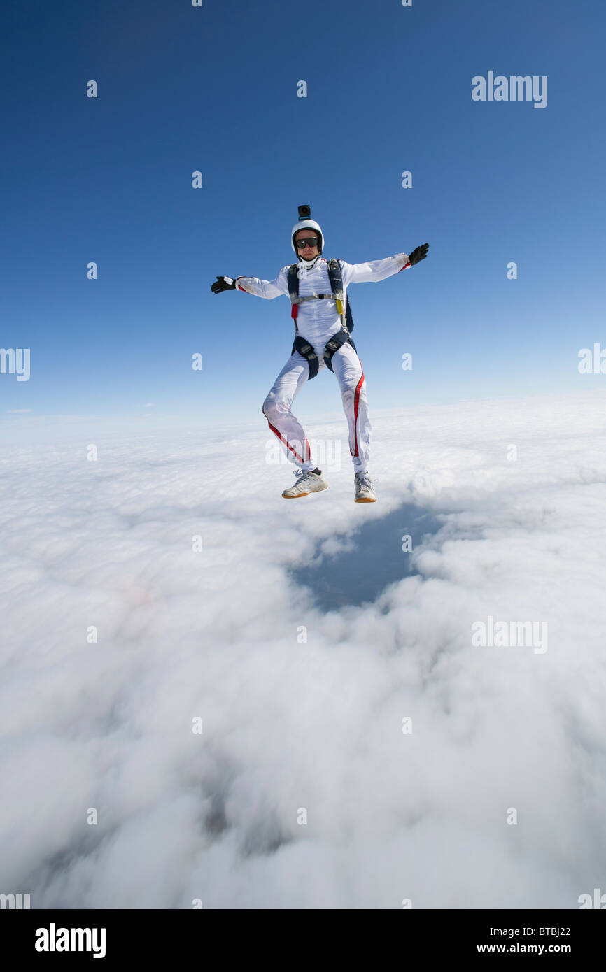 Man in freestyle position is falling in freefall with over 130 MPH over ...