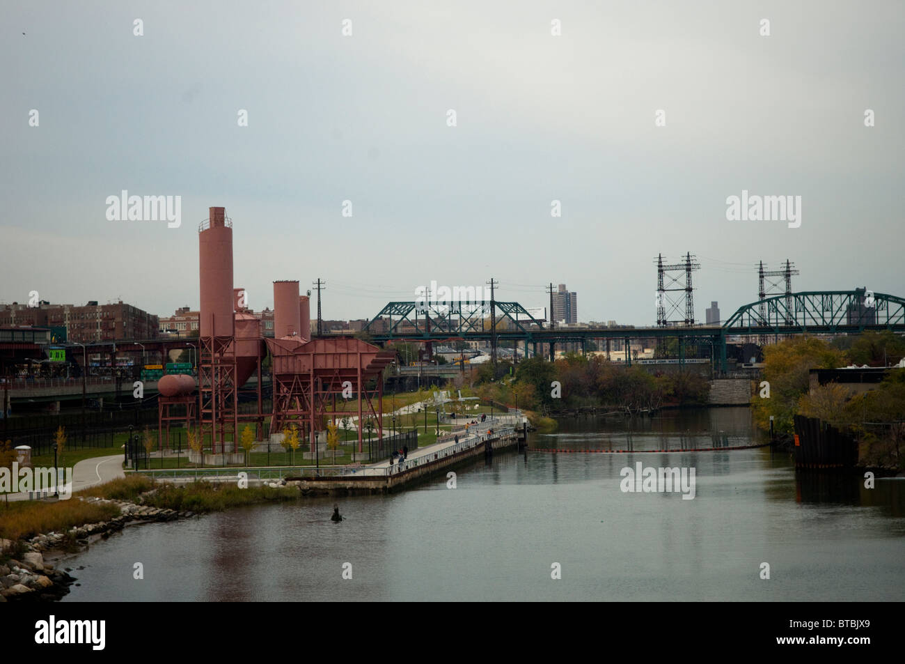 Concrete Plant Park along the Bronx River in the New York borough of ...