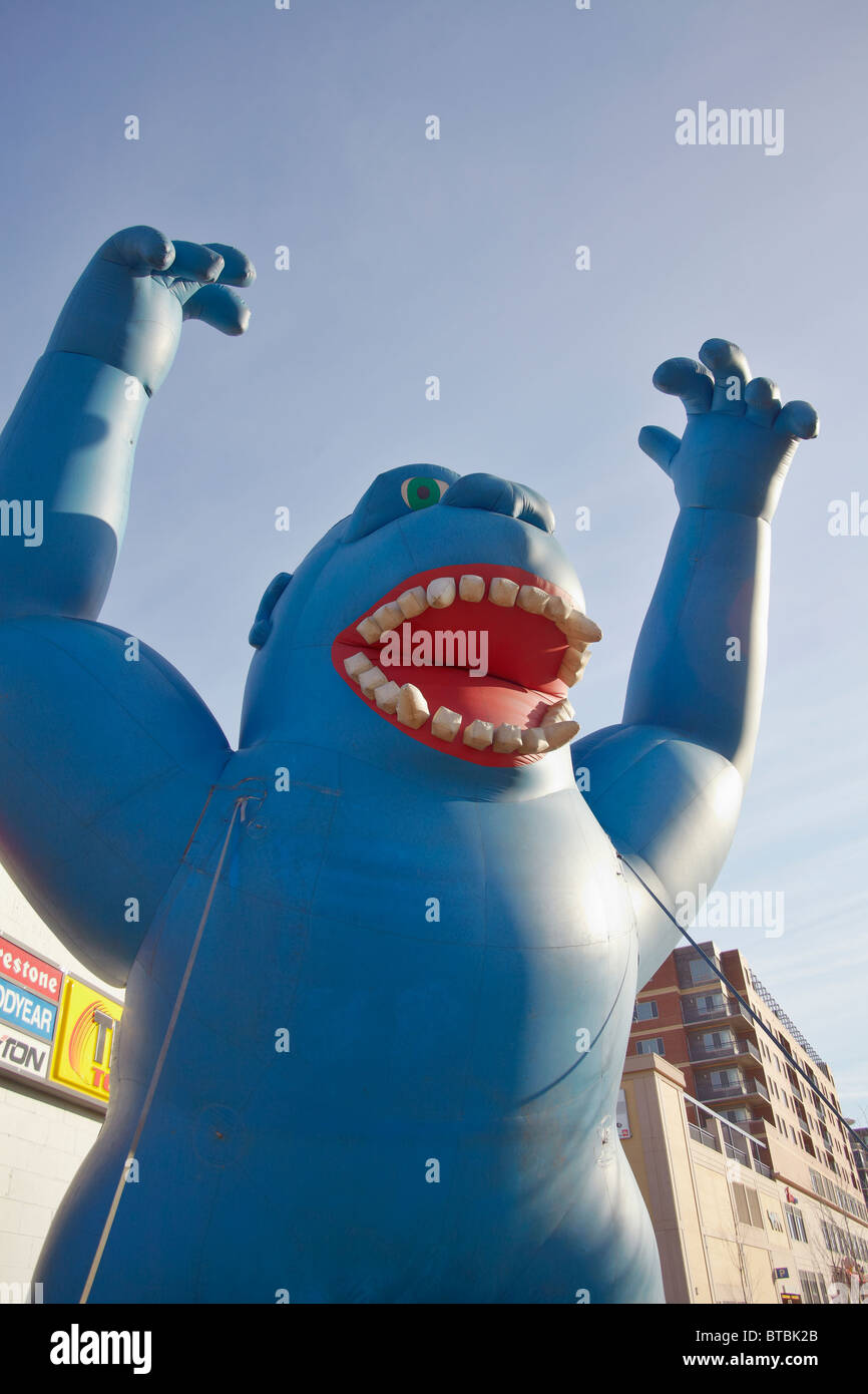 Big blue monster gorilla, advertising inflatable Stock Photo - Alamy