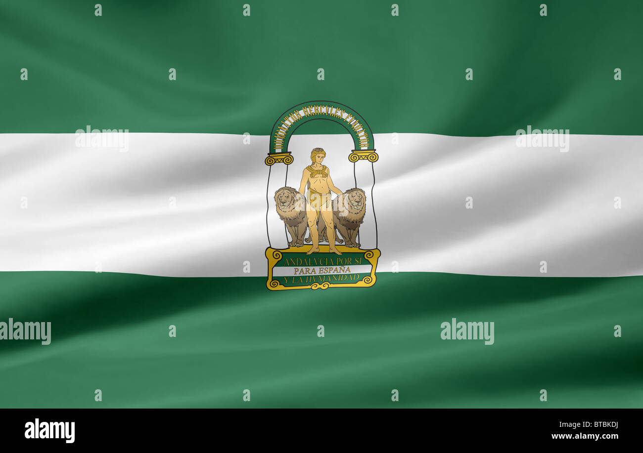 Very large flag of Andalusia Stock Photo - Alamy