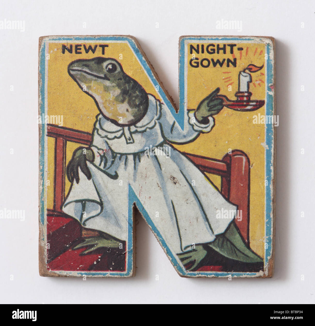 Antique wooden letter N Stock Photo - Alamy