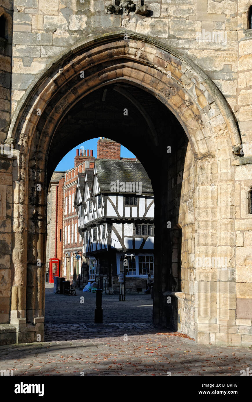 exchequer gate Lincoln cathedral england uk Stock Photo - Alamy