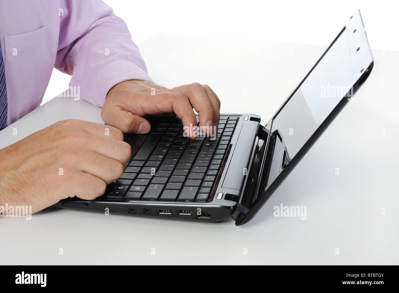 hand on laptop Stock Photo - Alamy