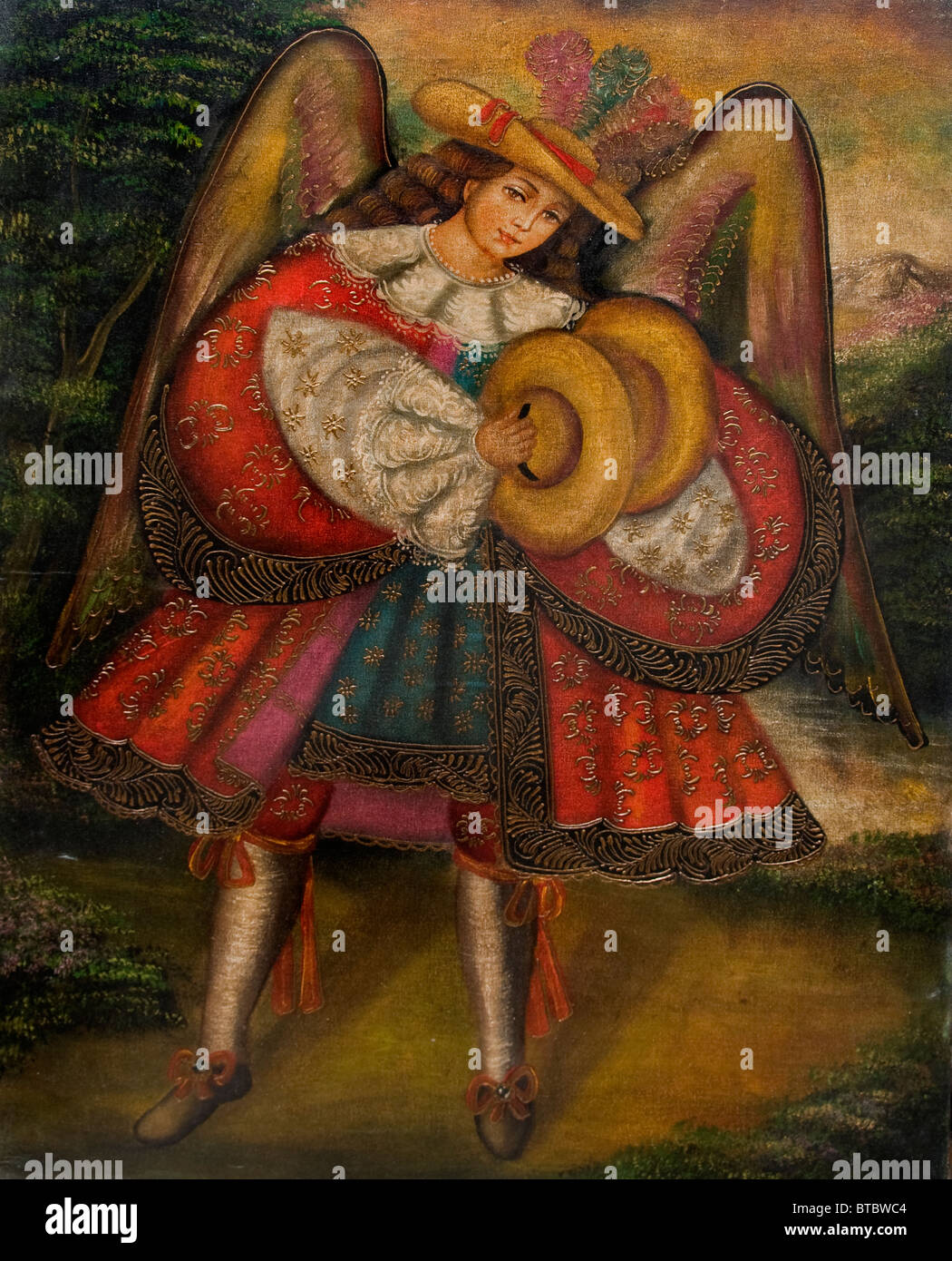 Seville Spain Andalusia antique shop painting Angel Christ Stock Photo ...