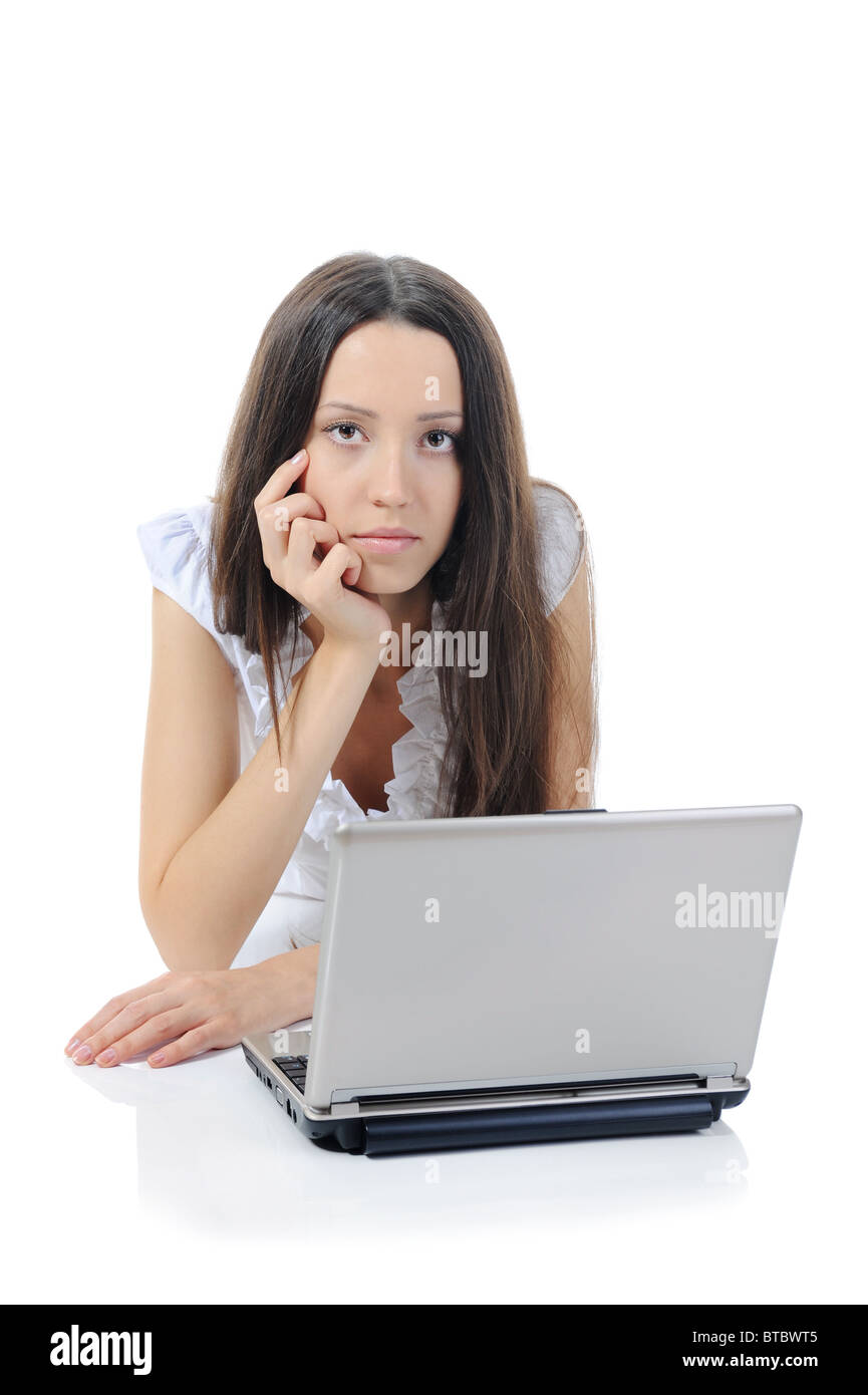 woman with laptop Stock Photo - Alamy