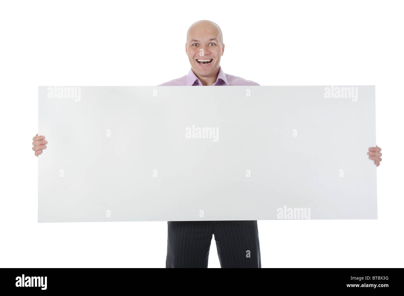 young man with blank sheet Stock Photo - Alamy