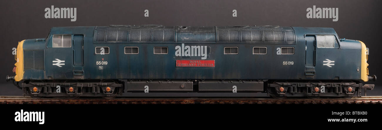 Class 55 Deltic Diesel Locomotive, Royal Highland Fusilier, BR Blue ...