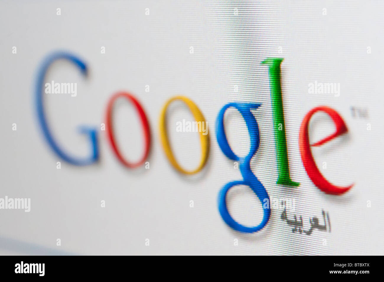 Screenshot from homepage of Google arabic search engine website Stock ...