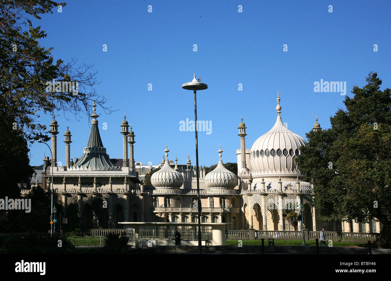 Brighton Pavilion, Brighton, East Sussex, England, UK seen with art ...