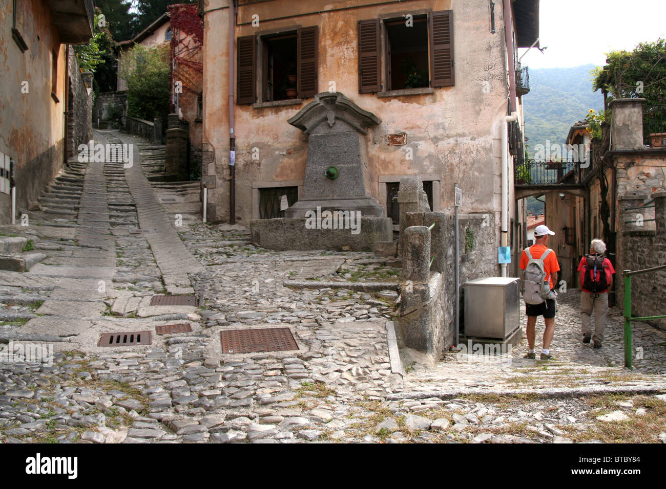 Walkers in Lemna Lake Como, Lombardy, Italy Stock Photo - Alamy