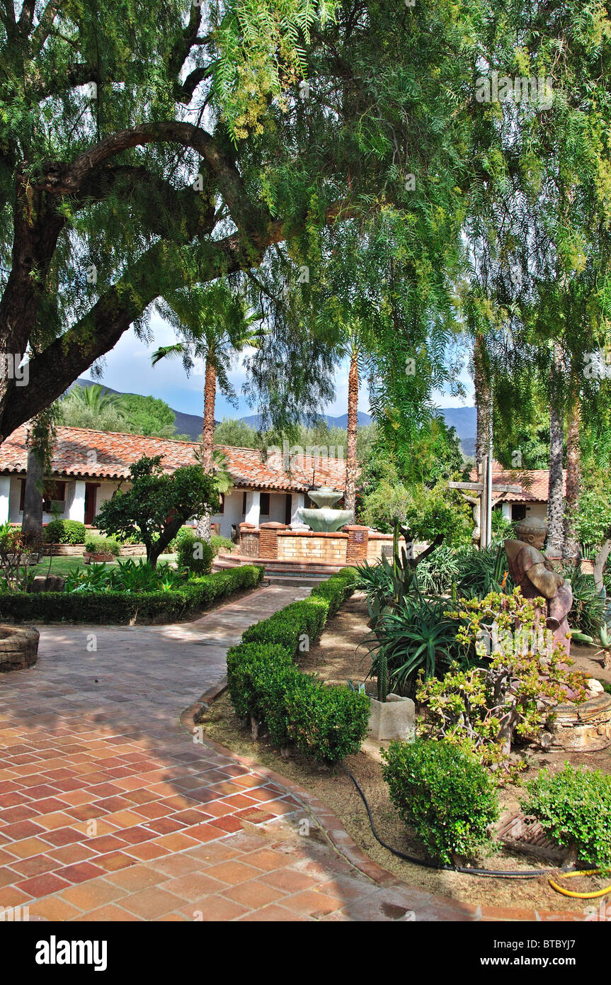 The courtyard garden at St. Anthony of Pala Mission Stock Photo - Alamy