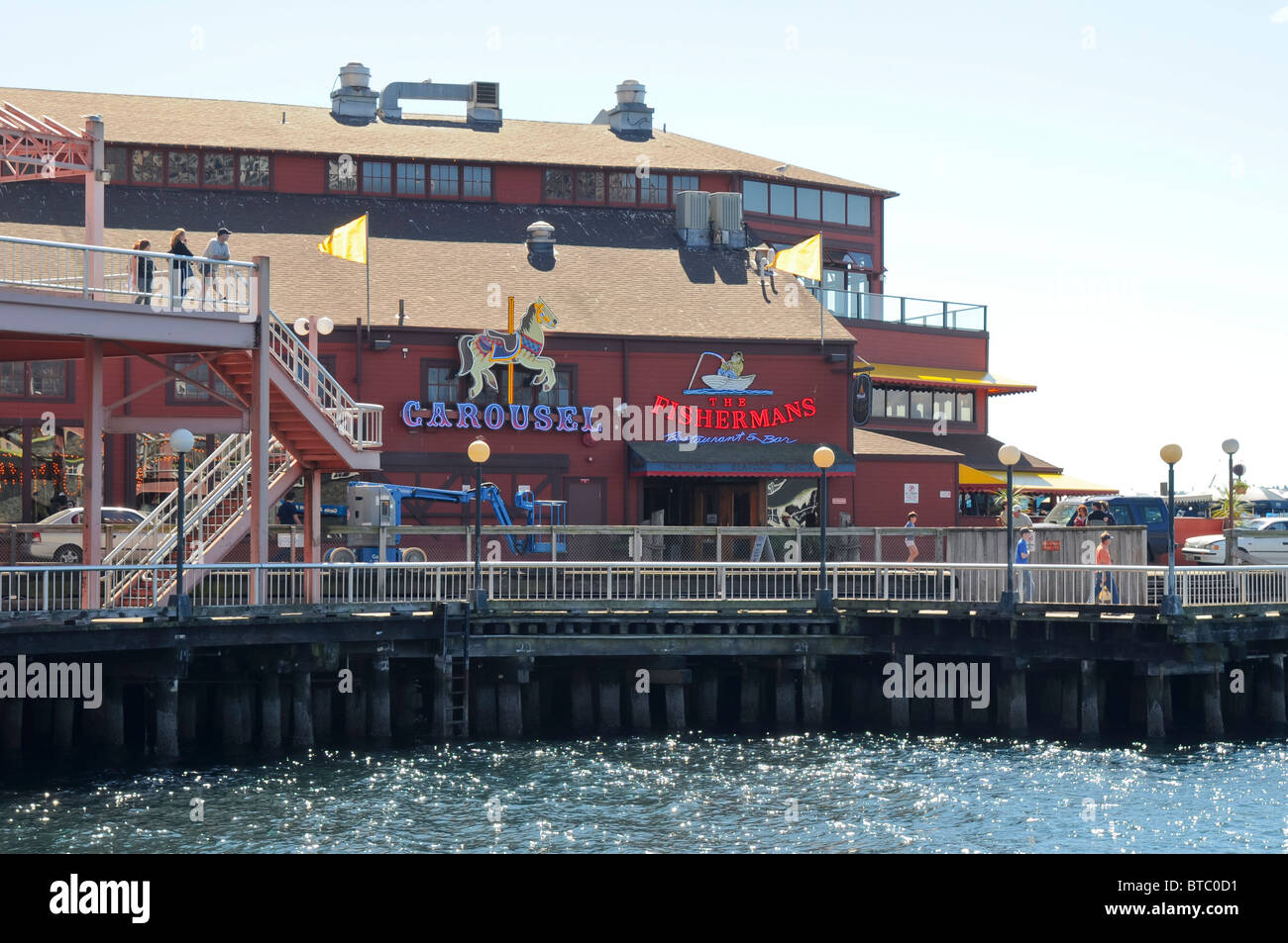 Restaurant on the pier, Seattle, Washington, USA, US, North America ...
