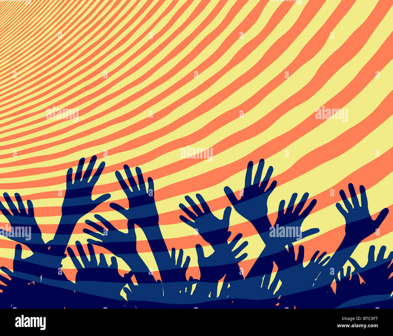 Abstract illustration of waving hands Stock Photo - Alamy