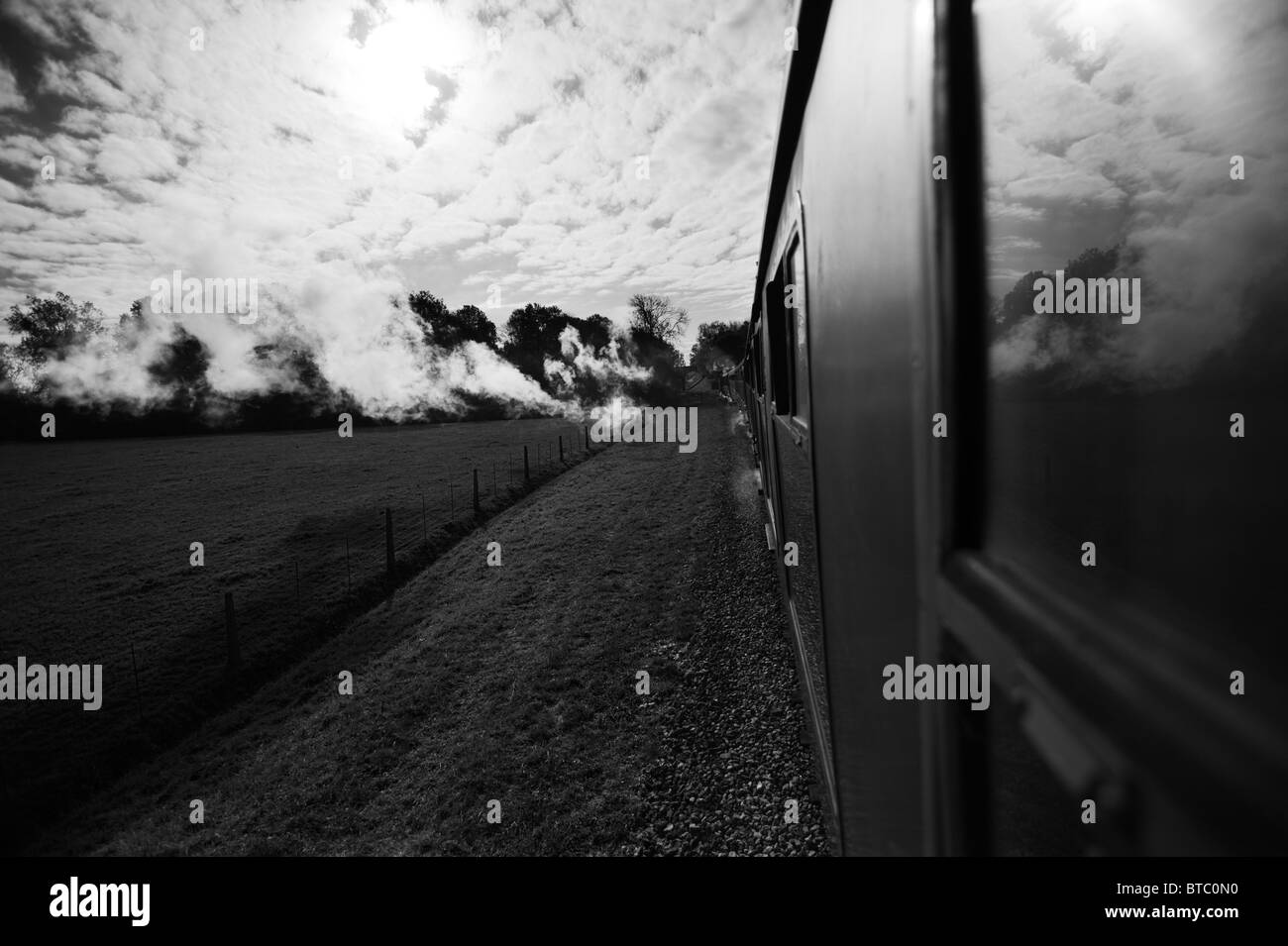 View from steam train carriage hi-res stock photography and images - Alamy