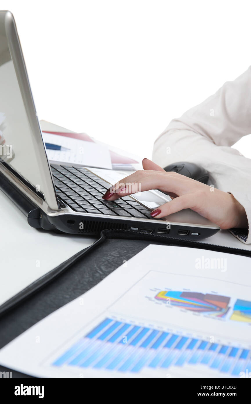 hands on the laptop Stock Photo - Alamy