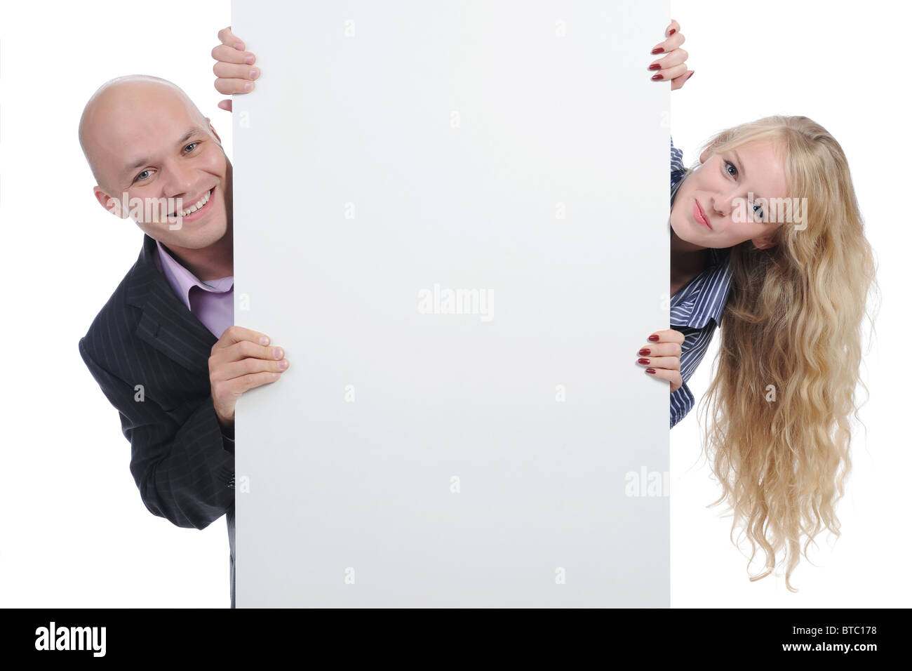 young man with blank sheet Stock Photo - Alamy