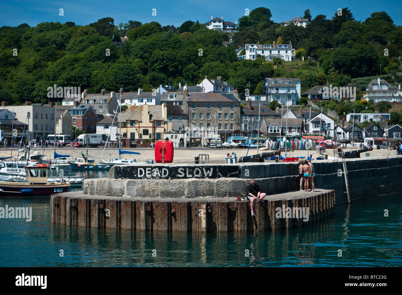 The beachfront at Lyme Regis from the Cobb Stock Photo - Alamy