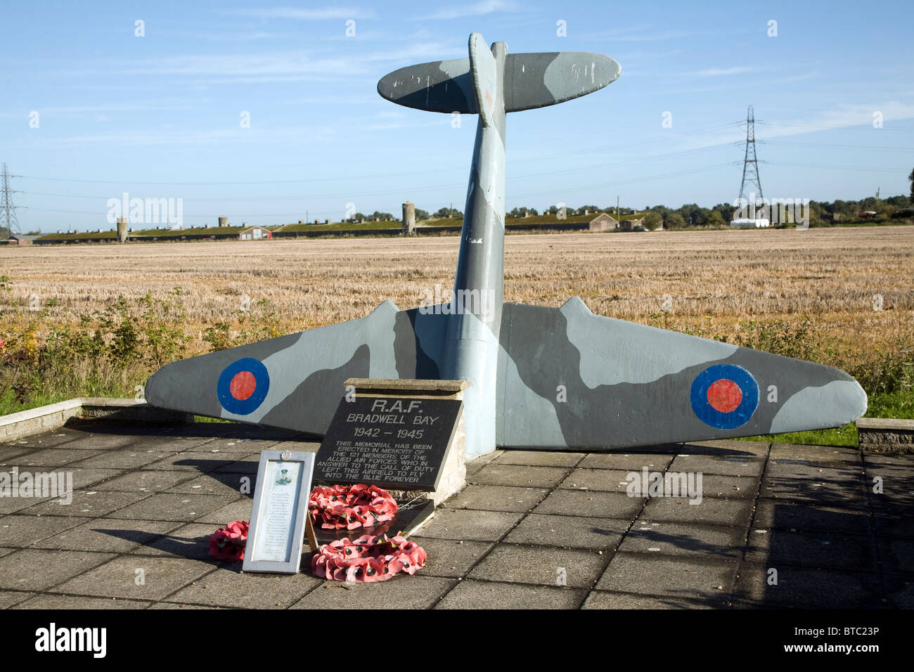 RAF memorial Bradwell Bay, Essex, England Stock Photo - Alamy