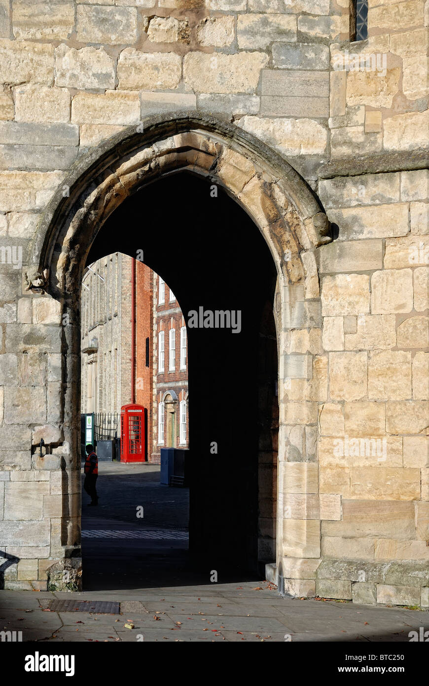 exchequer gate Lincoln cathedral england uk Stock Photo - Alamy