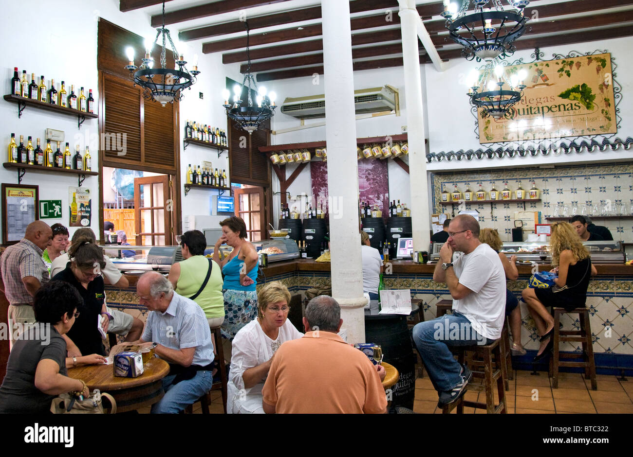 Malaga Spain Andalusia Restaurant bar Pub Cafe Stock Photo - Alamy