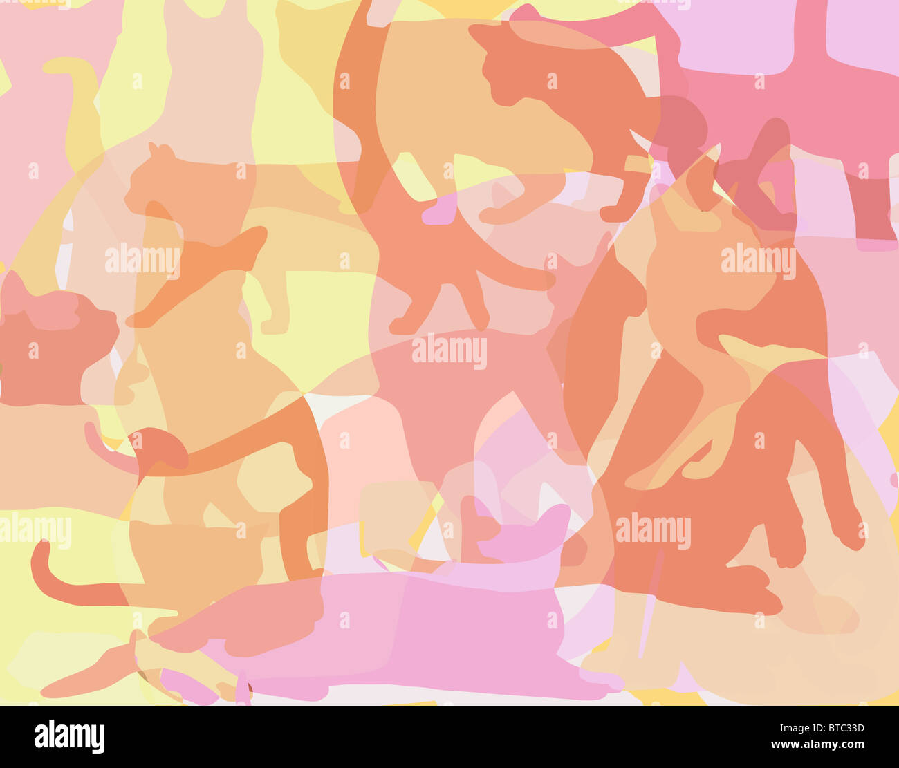 Illustrated design of various cat shapes Stock Photo - Alamy