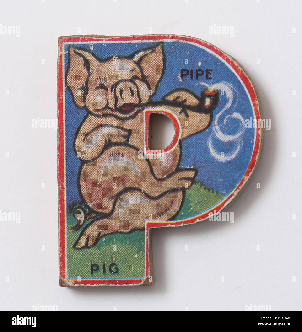 Antique wooden letter P Stock Photo - Alamy