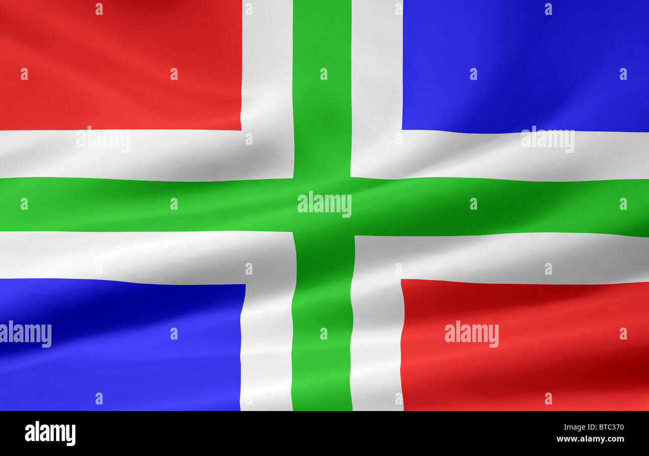 Very large flag of the dutch province of Groningen Stock Photo - Alamy