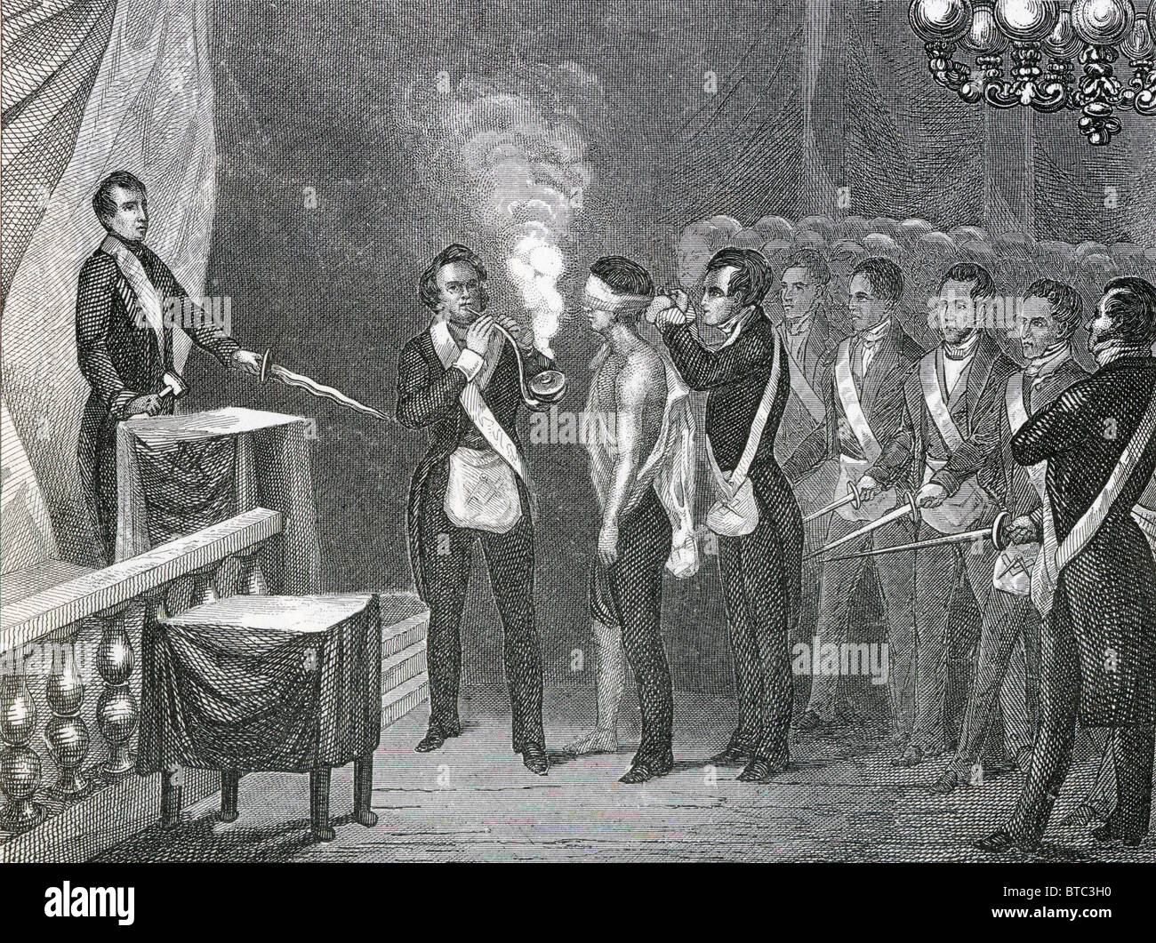 An apprentice is initiated into Freemasonry Stock Photo - Alamy