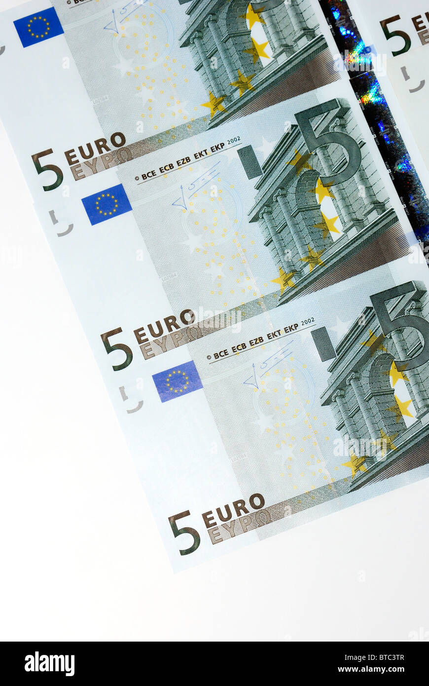 Euro bank notes values of 5 hi-res stock photography and images - Alamy