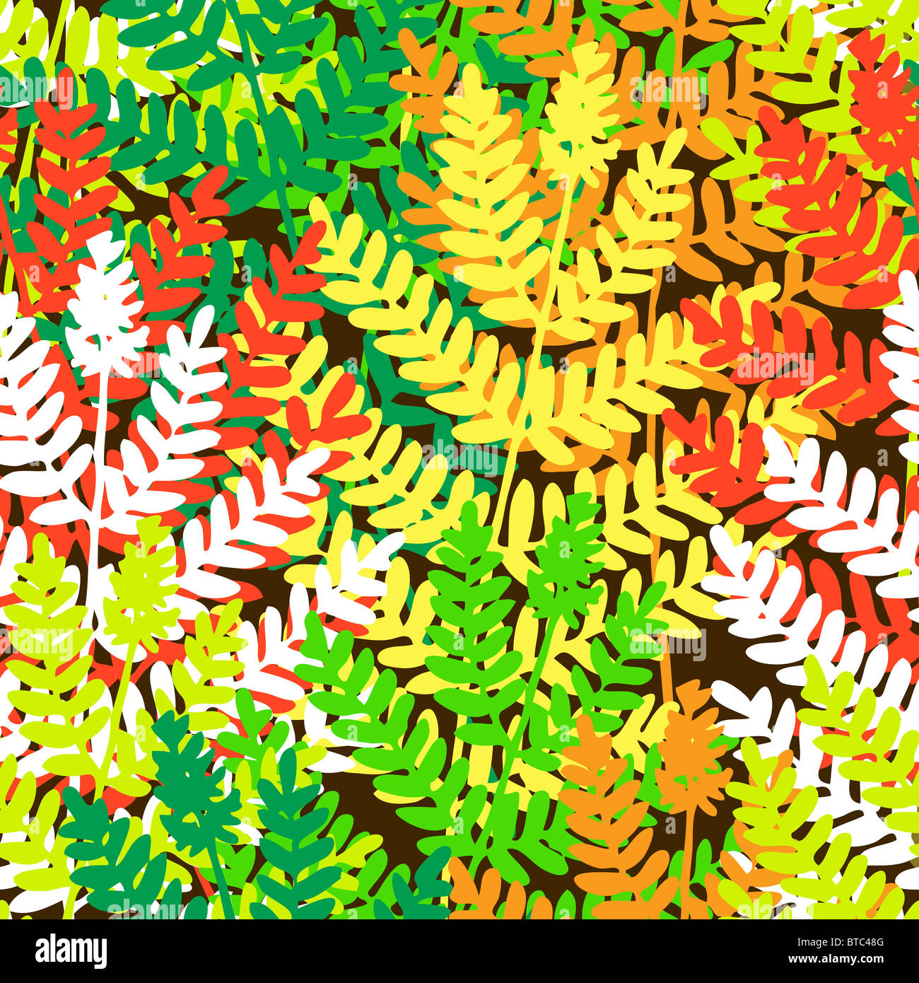 Illustrated seamless tile of fern leaves Stock Photo - Alamy