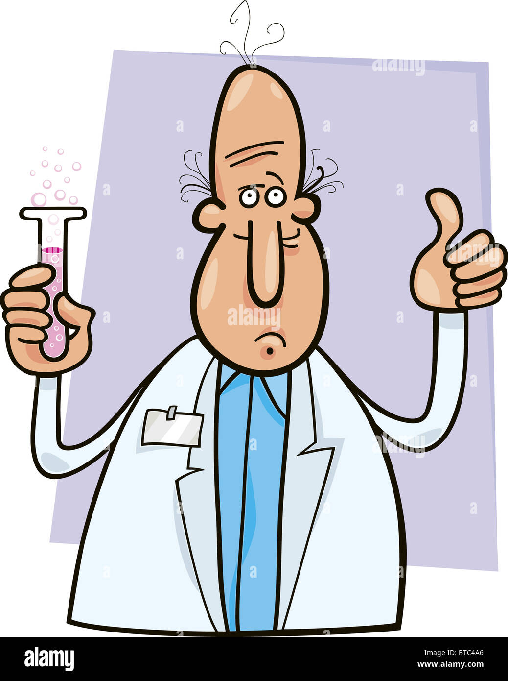 Illustration of scientist with vial Stock Photo - Alamy