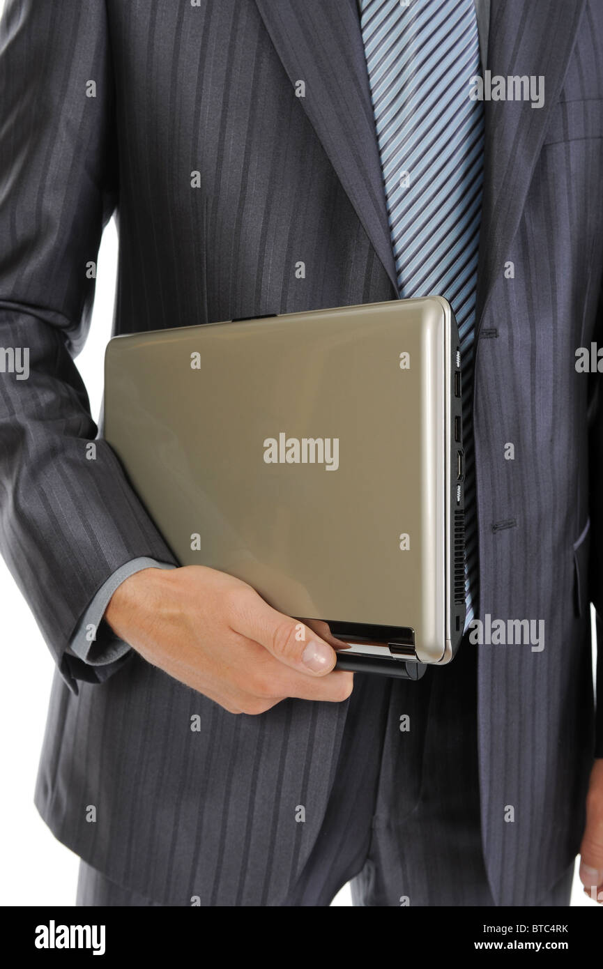 Portrait laptop happy man Cut Out Stock Images & Pictures - Alamy