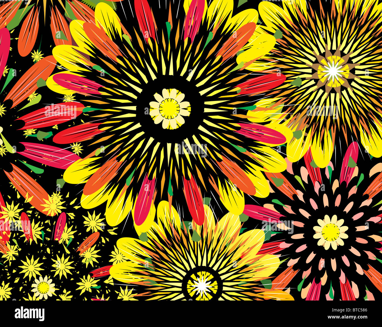 Background illustration of generic flowers Stock Photo - Alamy