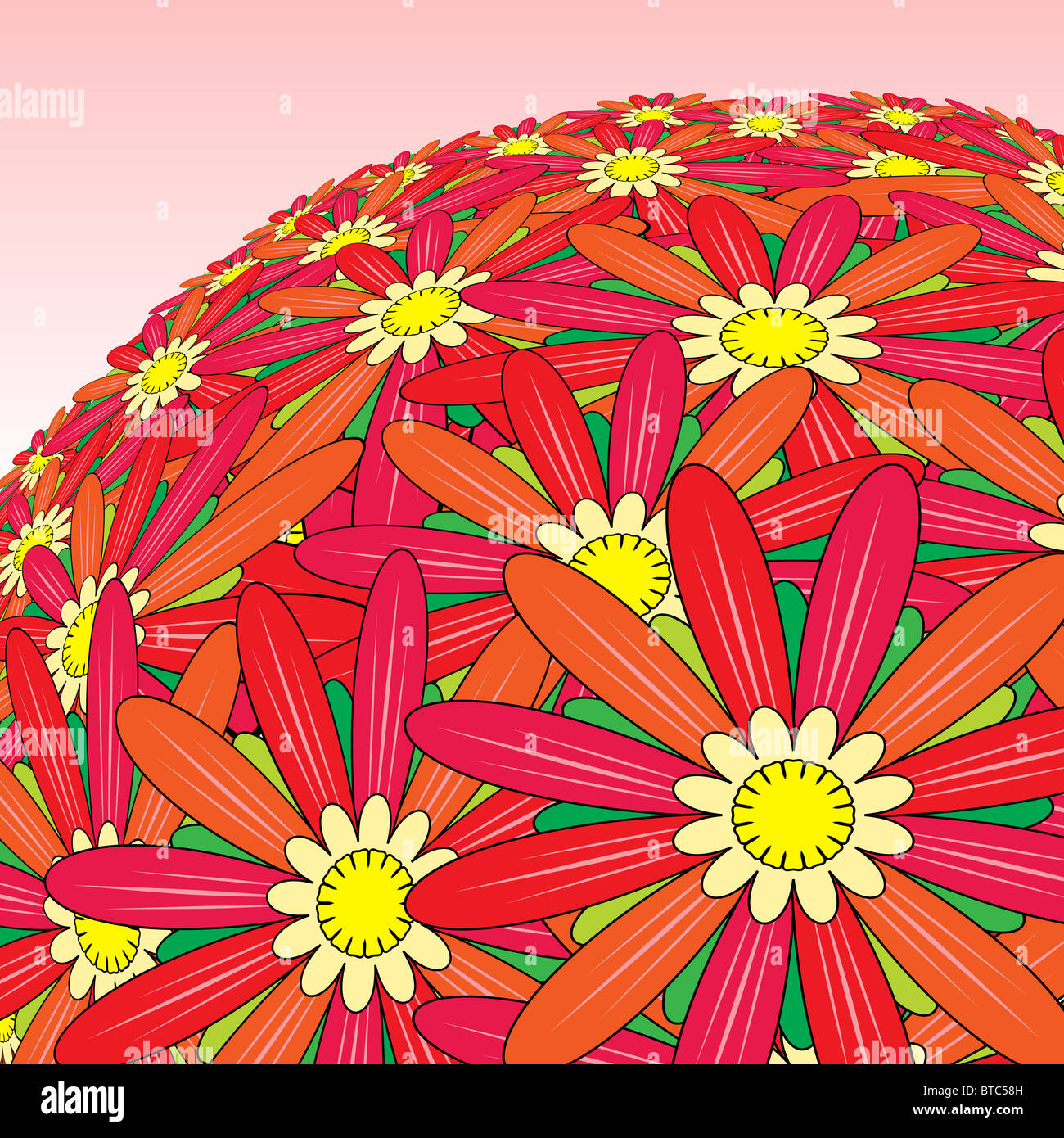 Illustration of a large bunch of generic flowers Stock Photo - Alamy