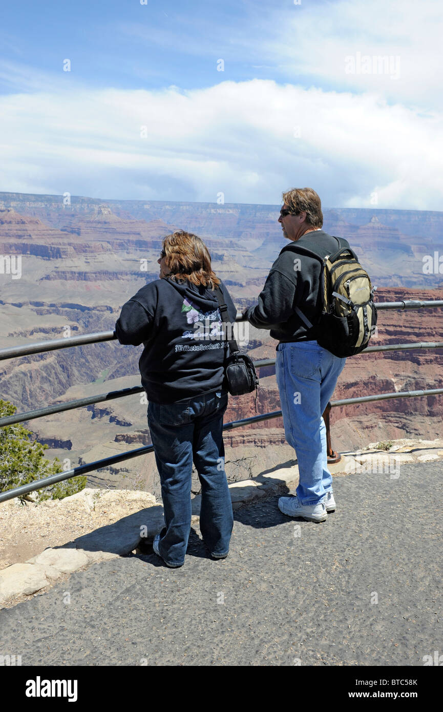 Visitors along Hermit's Rest Route Grand Canyon National Park Arizona ...