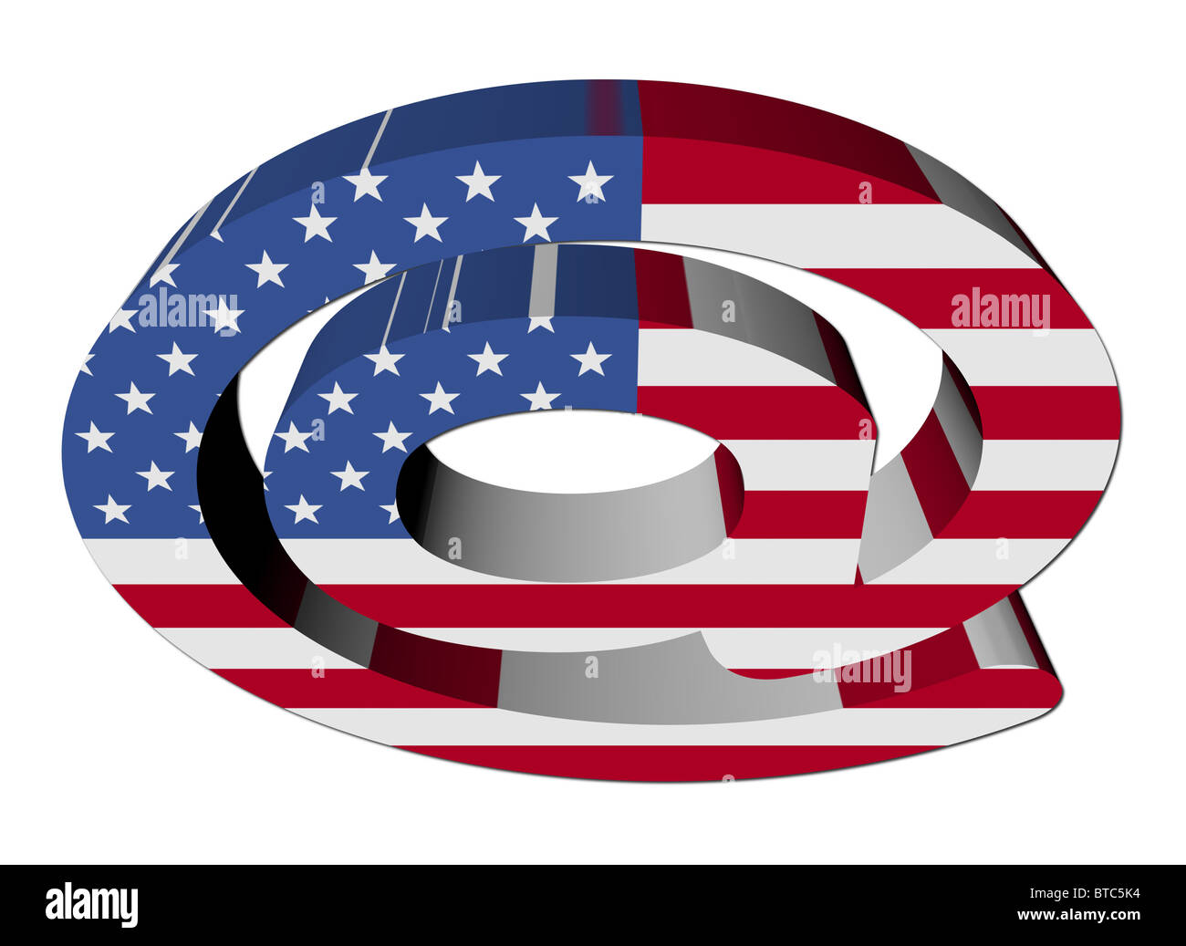 e-mail address AT symbol with American flag illustration Stock Photo ...