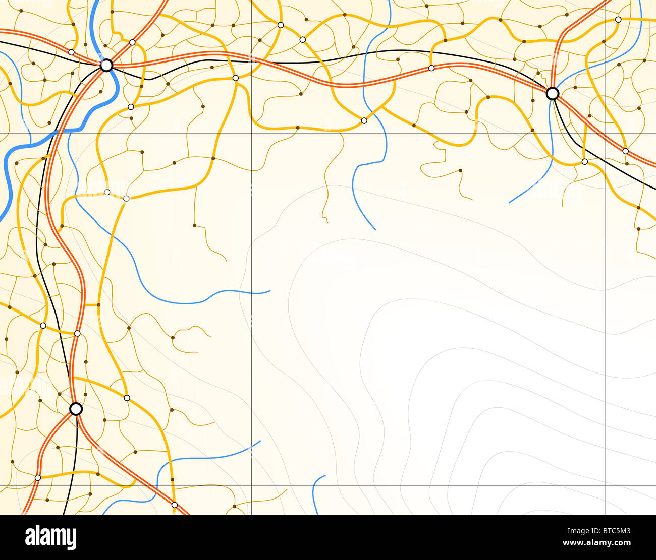 Illustrated generic map with copy space but no names Stock Photo - Alamy