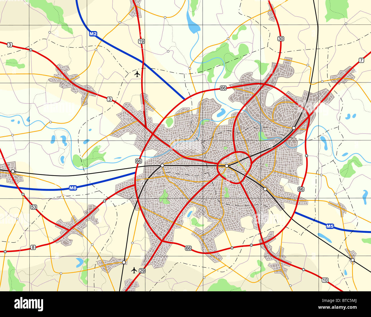 Detailed illustrated generic map with no names Stock Photo - Alamy
