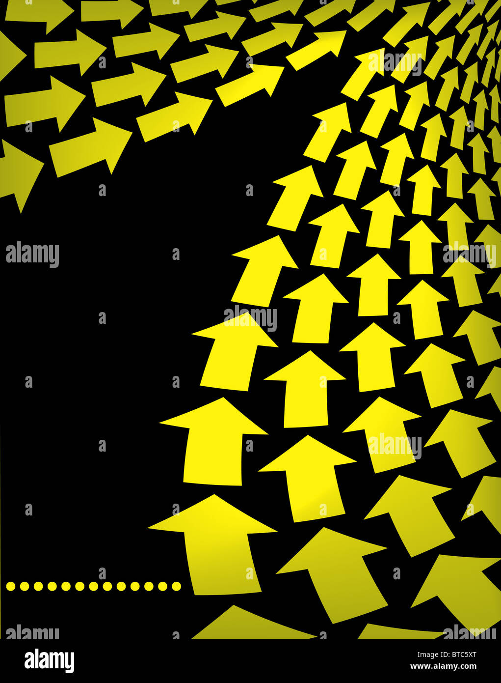 Abstract illustrated background of golden arrows Stock Photo - Alamy