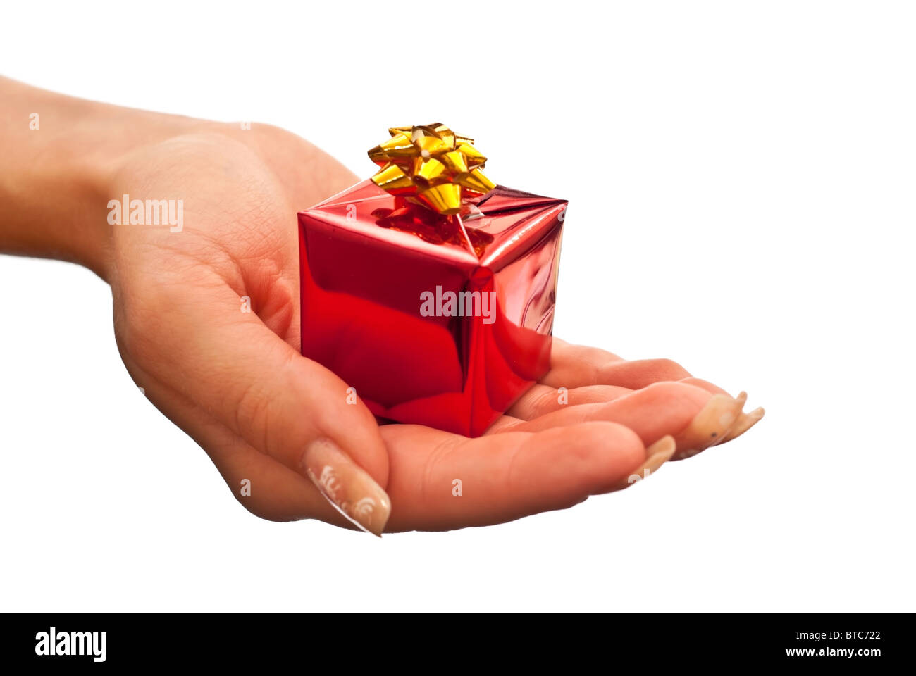 Gift box holding small Cut Out Stock Images & Pictures - Alamy