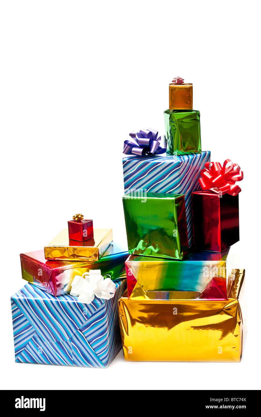 Purple gift box orange Cut Out Stock Images & Pictures - Alamy